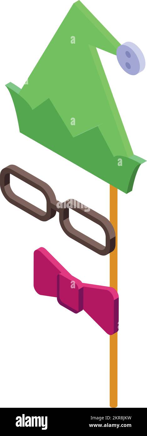 Elf mask icon isometric vector. Xmas santa. Cute party Stock Vector ...
