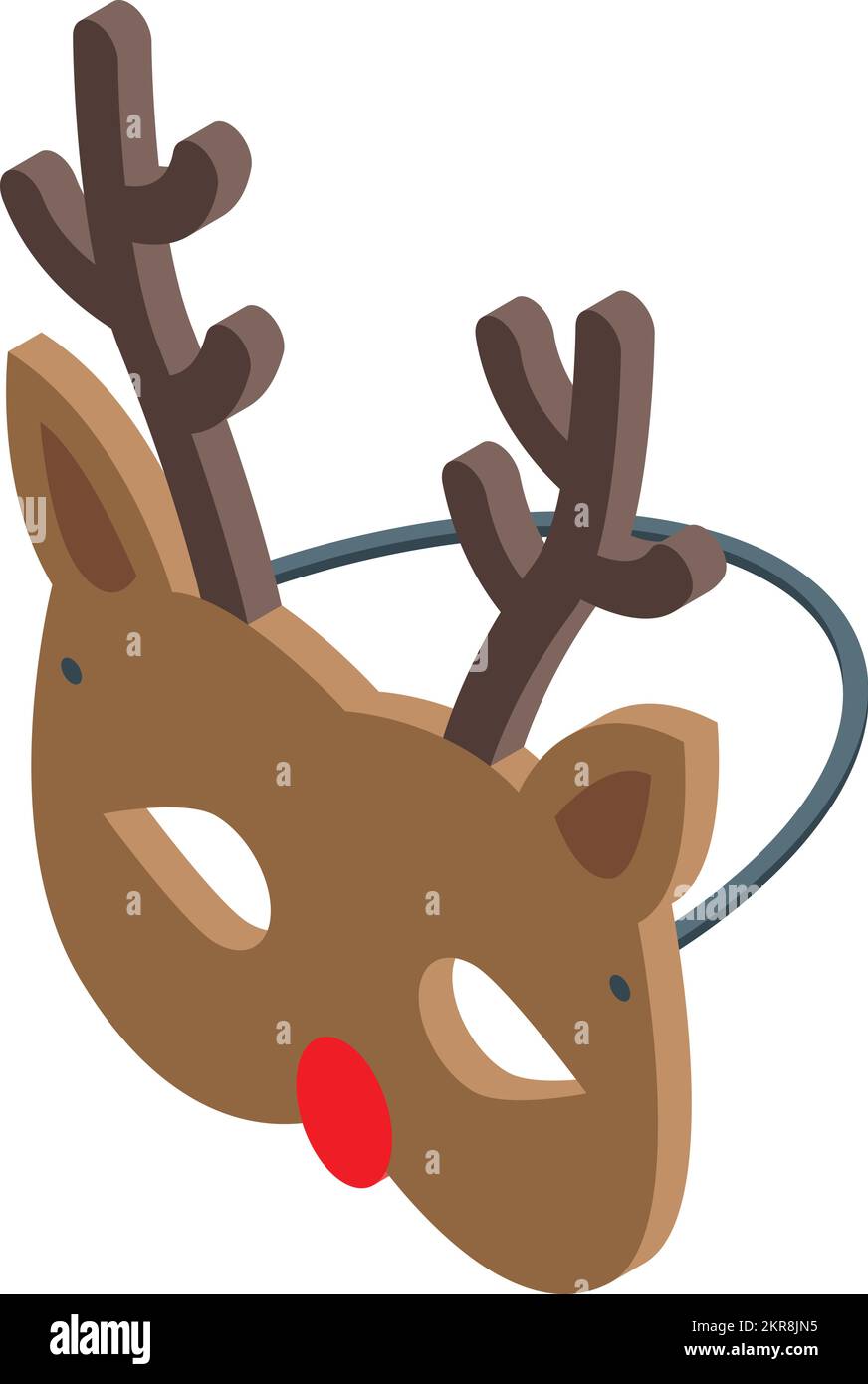 Cute deer mask icon isometric vector. Xmas party. Photo mask Stock ...
