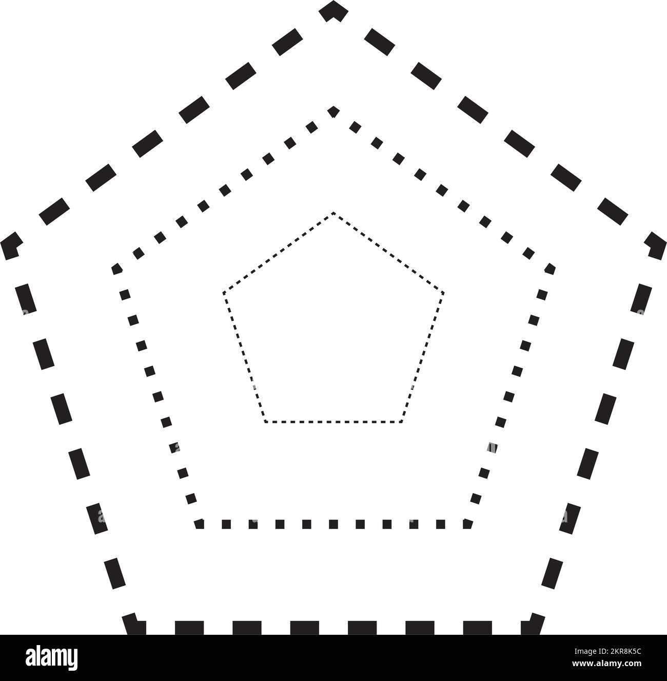 Tracing pentagon shape symbol, dashed and dotted broken line element ...