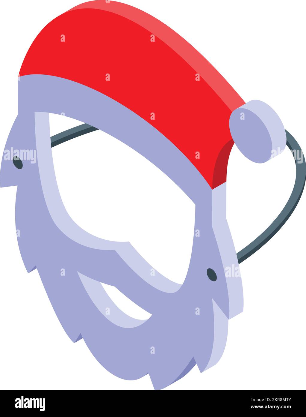 Santa claus mask icon isometric vector. Christmas party. Cute holiday ...