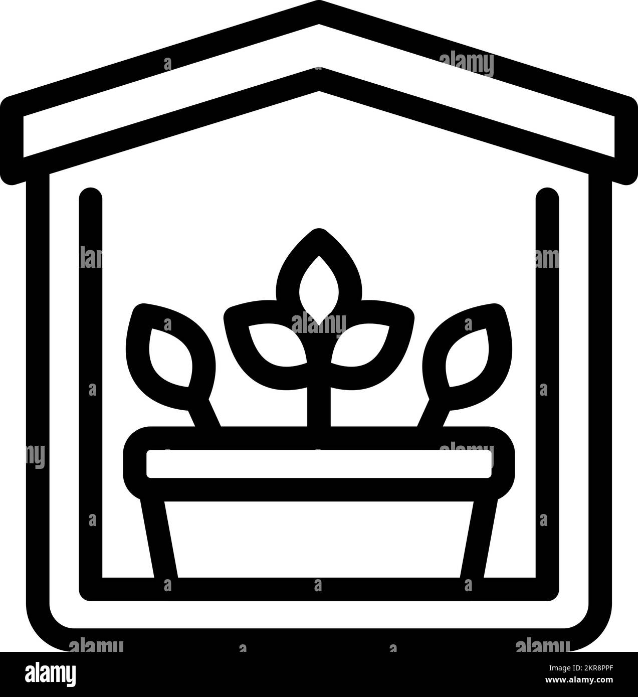 Eco plant pot icon outline vector. Window garden. Nature summer Stock ...