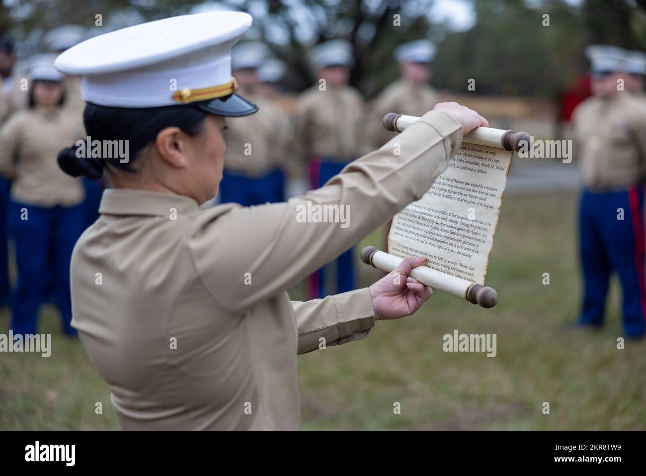 U.S. Marine Corps Chief Warrant Officer 4 Jana Tang, a personnel ...