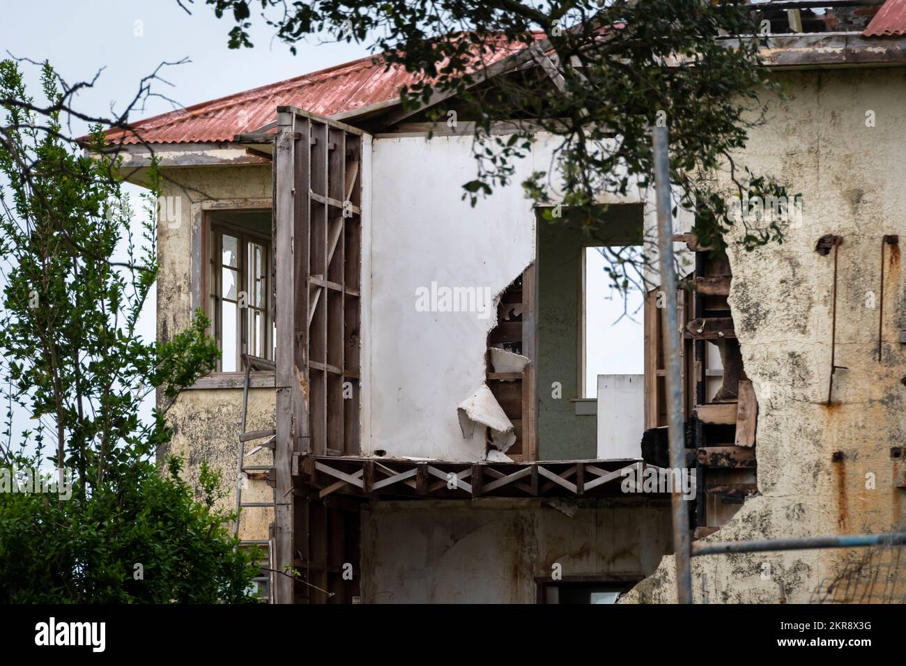 Derelict hospital buildings, Patea, Taranaki, North Island, New Zealand ...