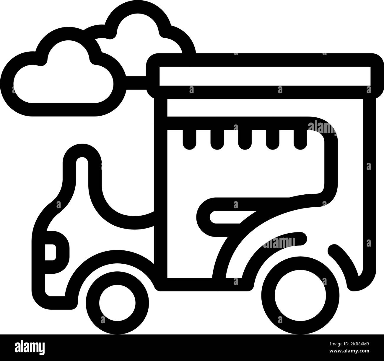 Cambodia tricycle icon outline vector. Travel landmark. Temple tourism ...