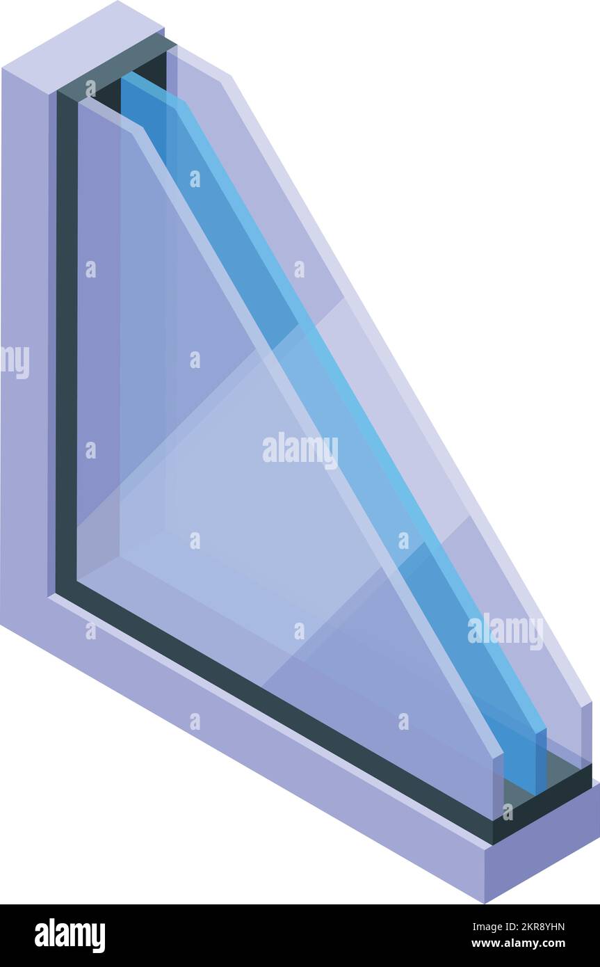 Window structure icon isometric vector. Glass production. Material ...
