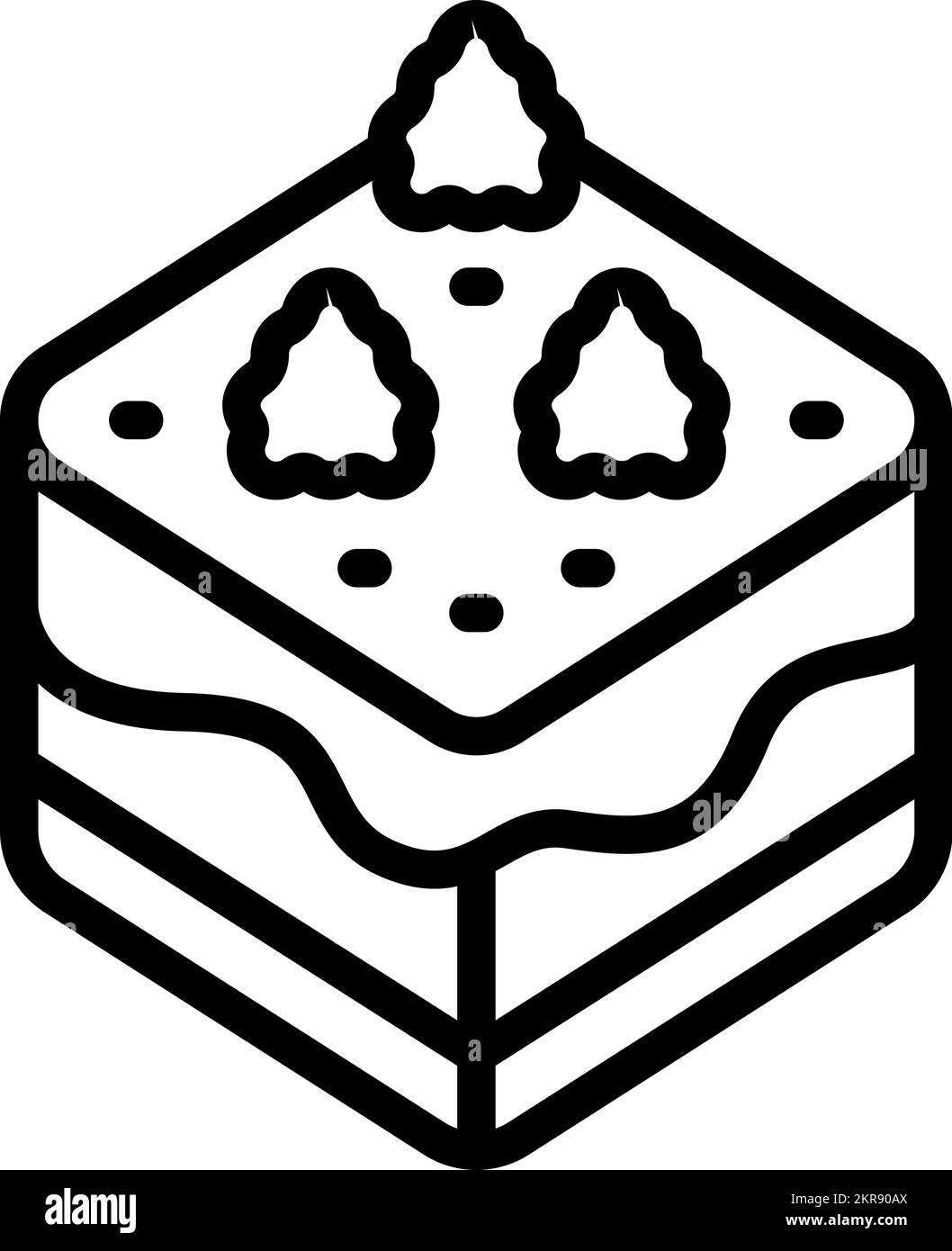 Pastry food icon outline vector. Bakery slice. Holiday dessert Stock ...