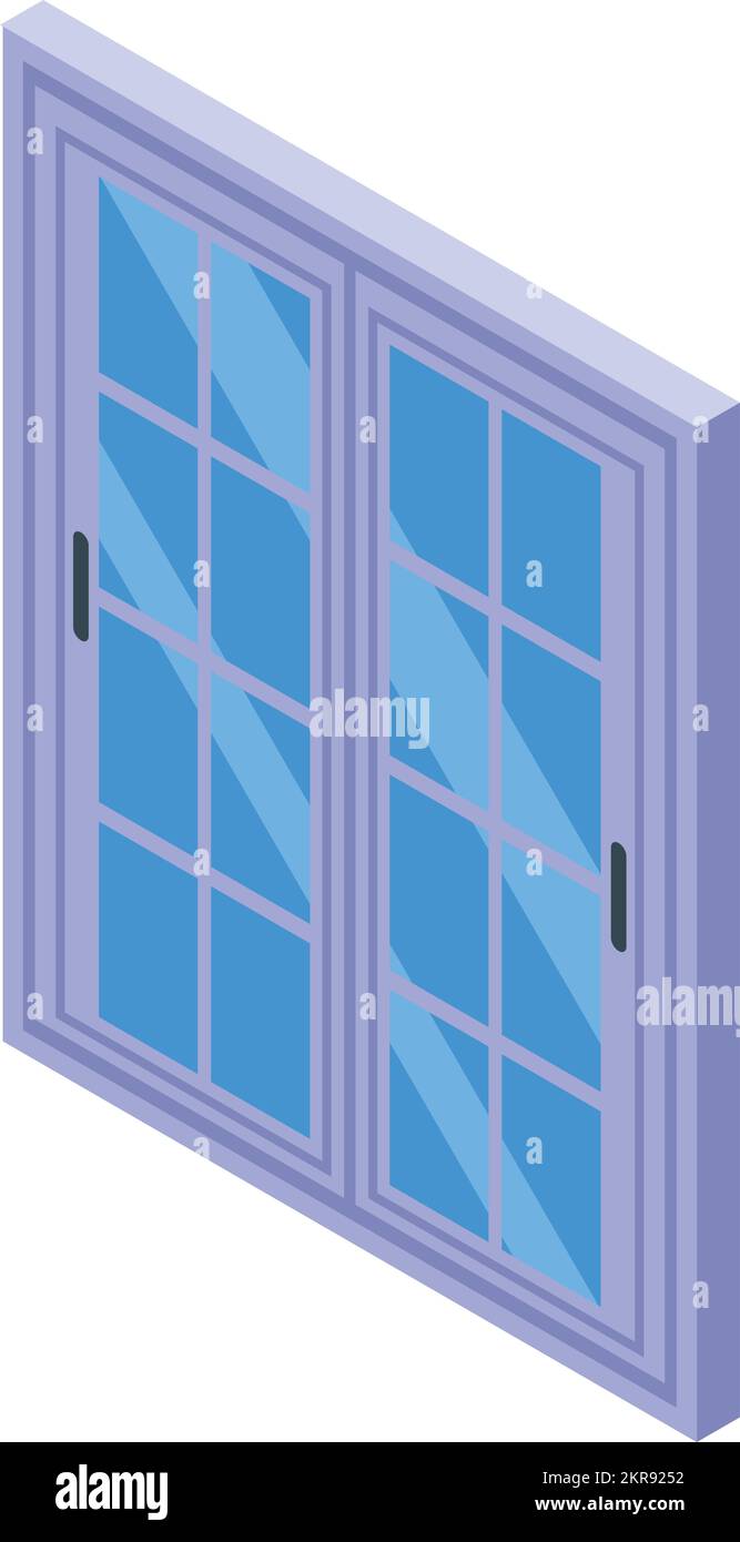 Window pvc icon isometric vector. Glass production. Material process ...