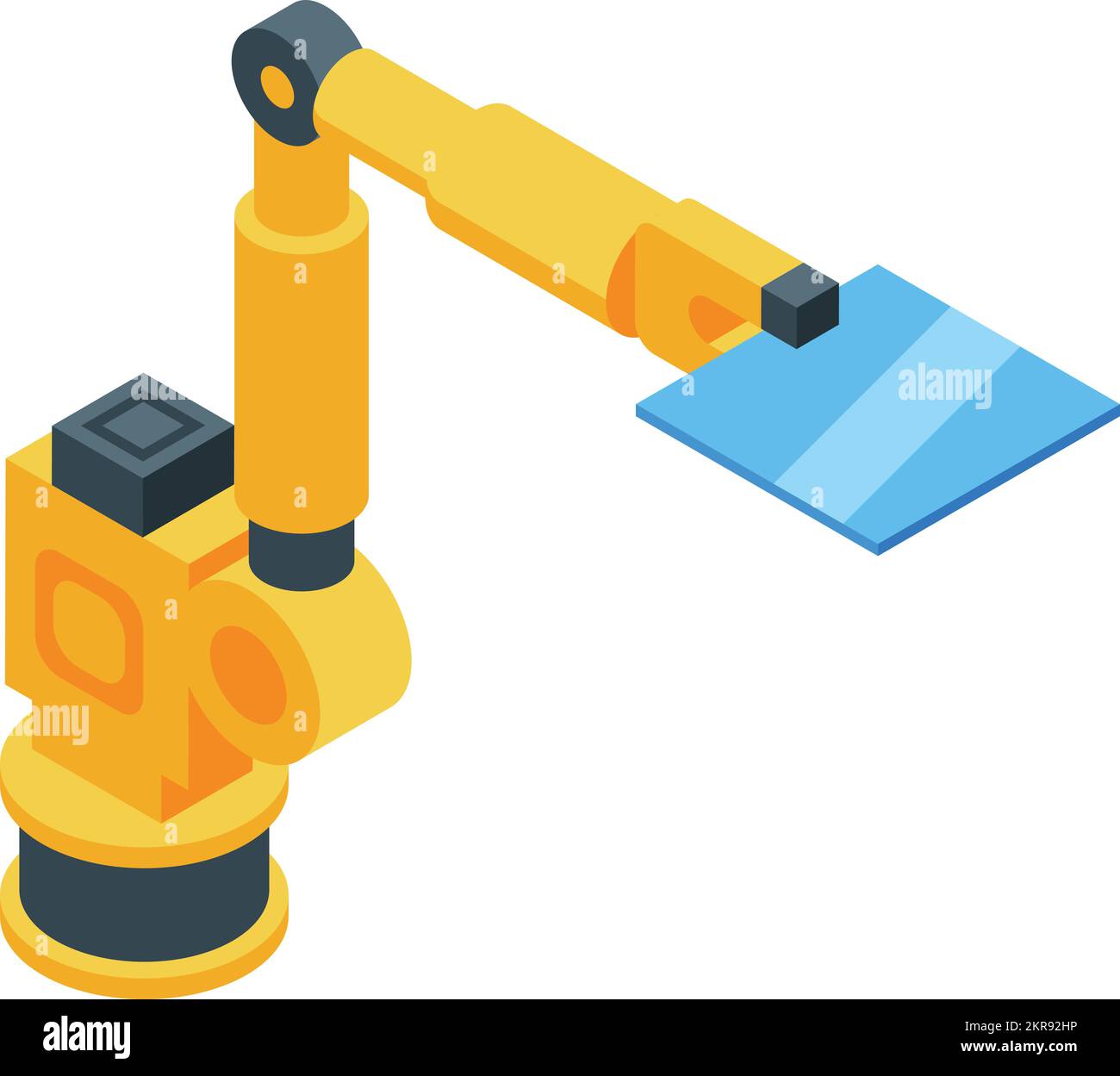 Factory glass robot icon isometric vector. Window production. Material ...