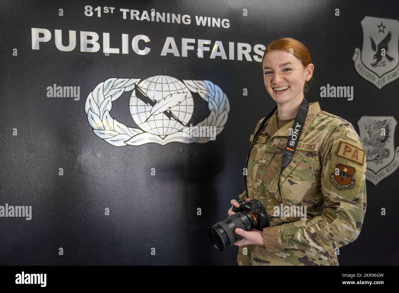 U.S. Air Force Airman 1st Class Elizabeth Davis, 81st Training Wing public affairs specialist ...