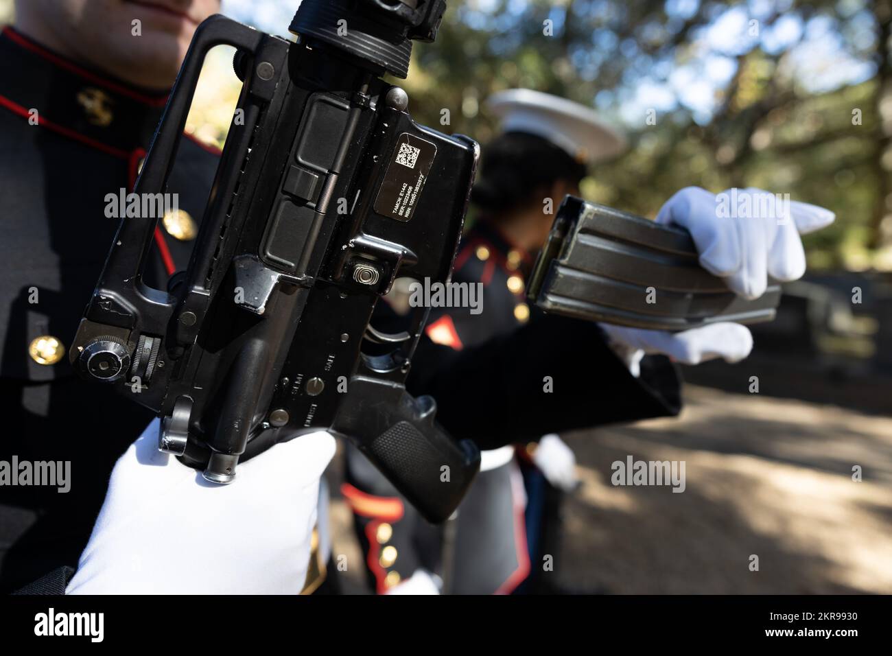 A Marine with the rifle detail of Truck Company, 23rd Marine Regiment ...