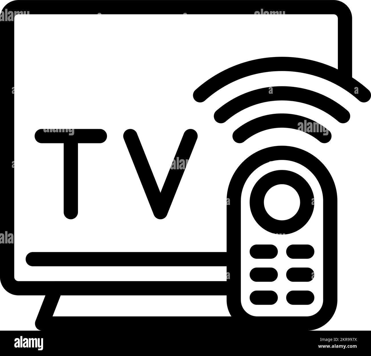 Tv remote control icon outline vector. Computer internet. Smart monitor ...