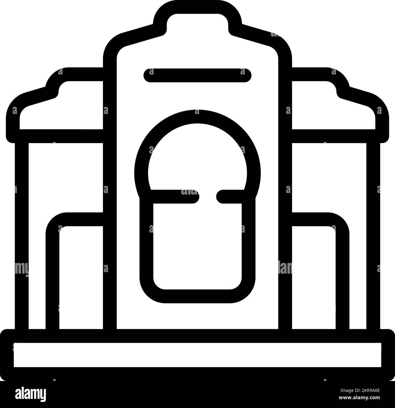 Temple house icon outline vector. Travel culture. City skyline Stock ...