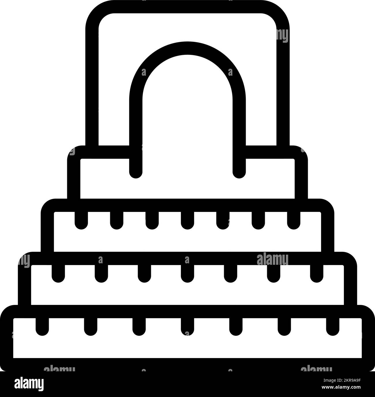 Temple stairs icon outline vector. Tourism map. National art Stock ...