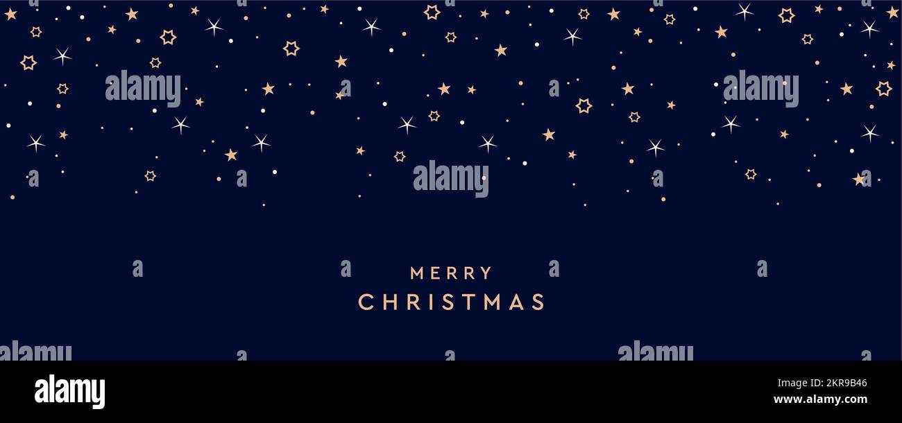 christmas star confetti border on blue background Stock Vector Image ...