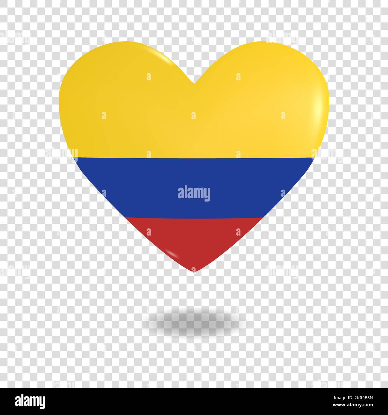 Volumetric heart of Colombia on checkered background denoting ...
