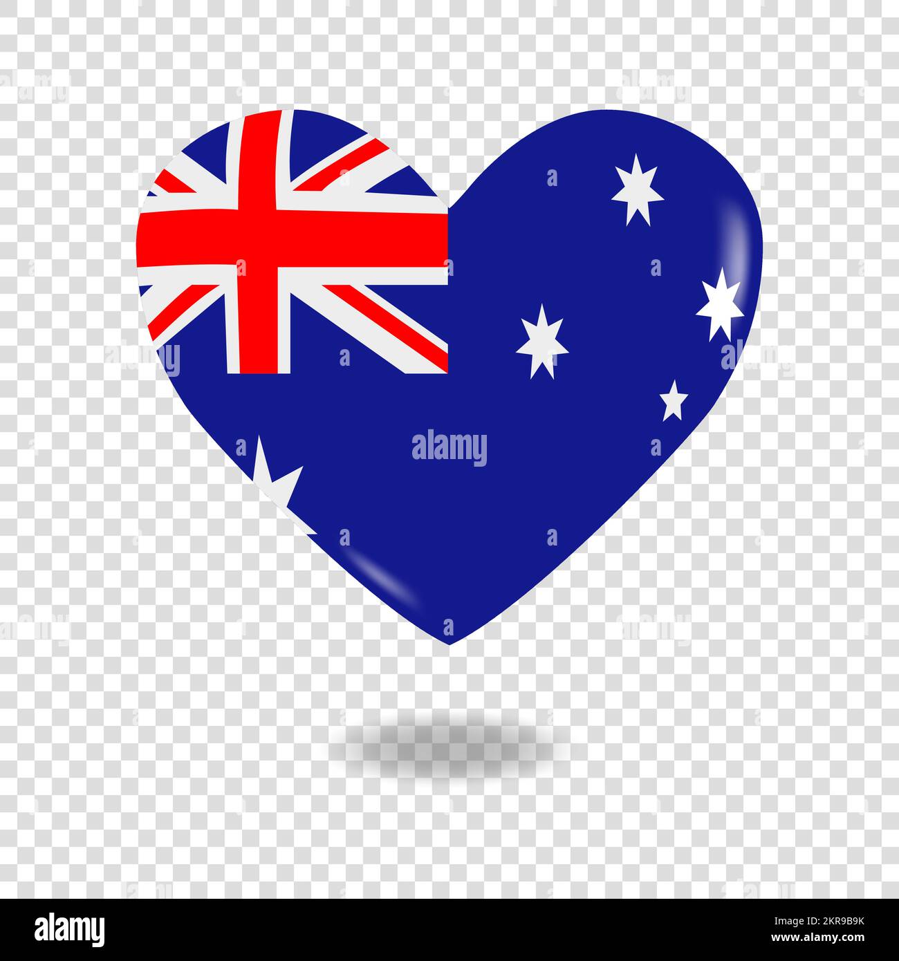 Volumetric heart of Australia on checkered background denoting ...
