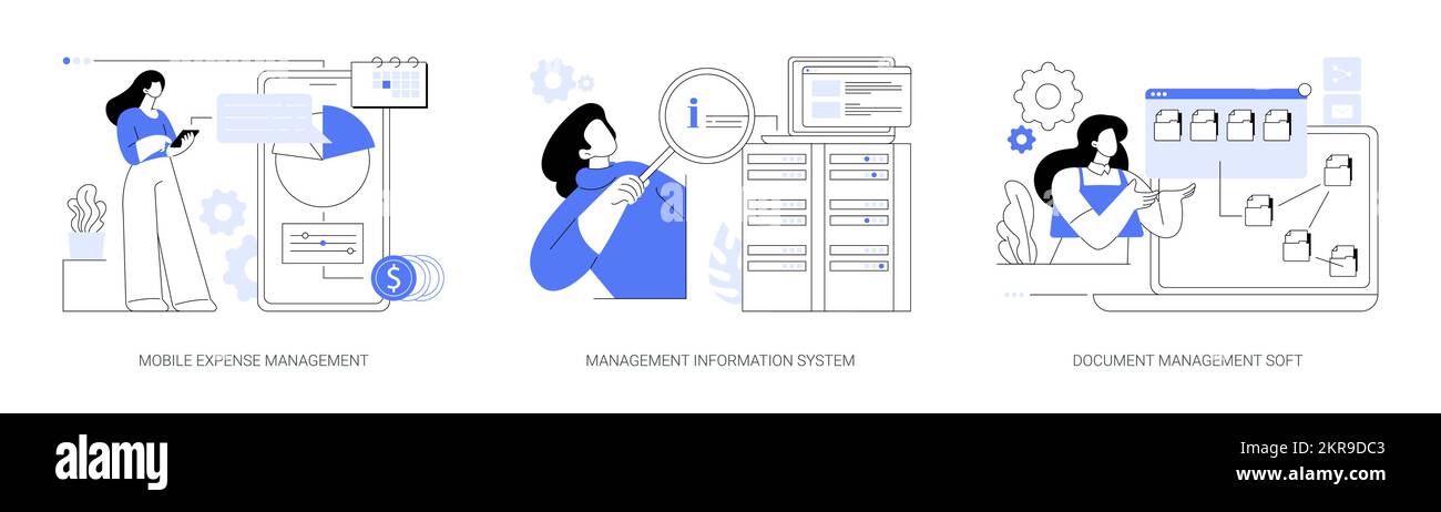 Data sharing and analysis abstract concept vector illustrations Stock ...
