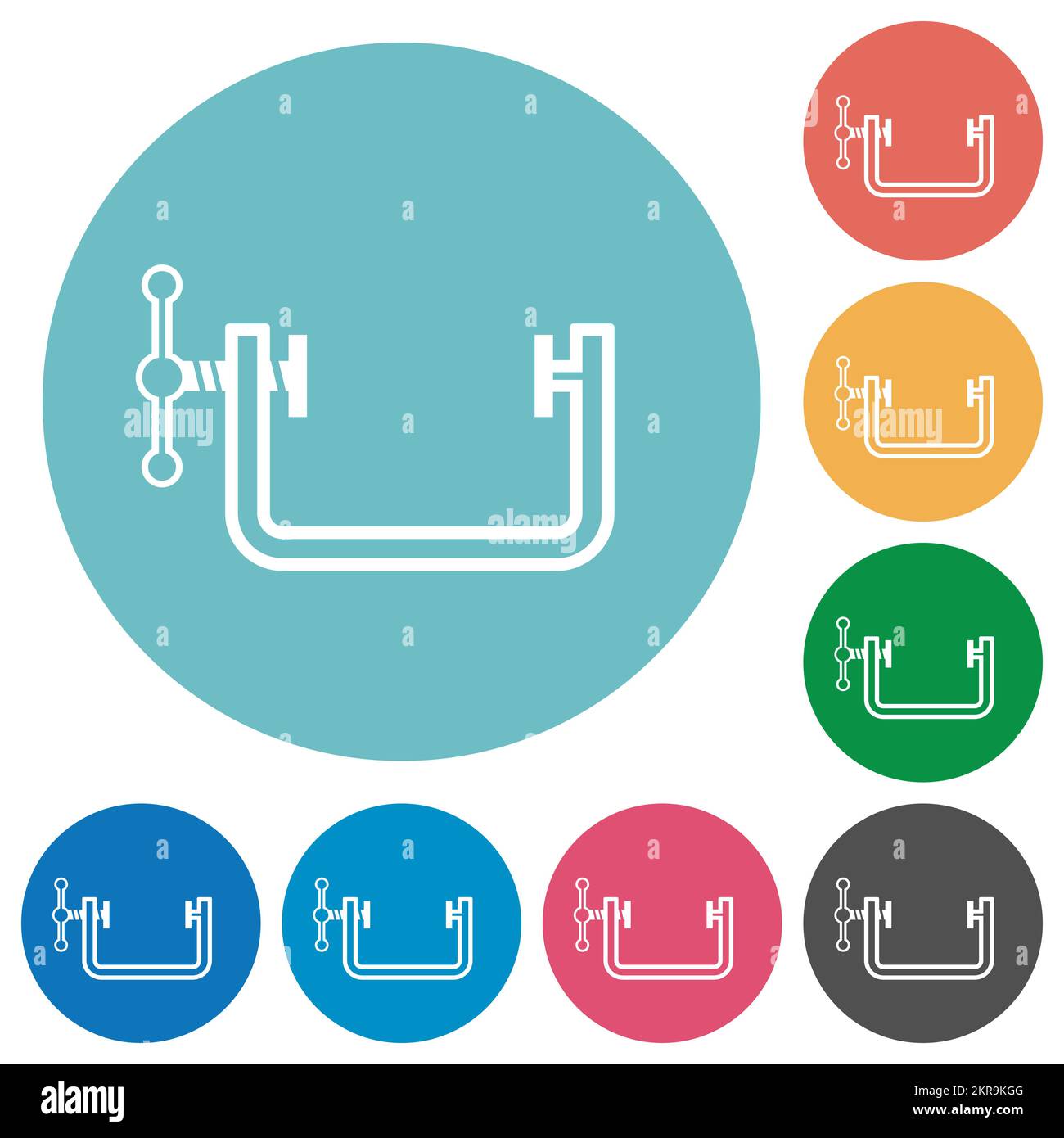Empty vice clamp outline flat white icons on round color backgrounds Stock Vector Image & Art ...
