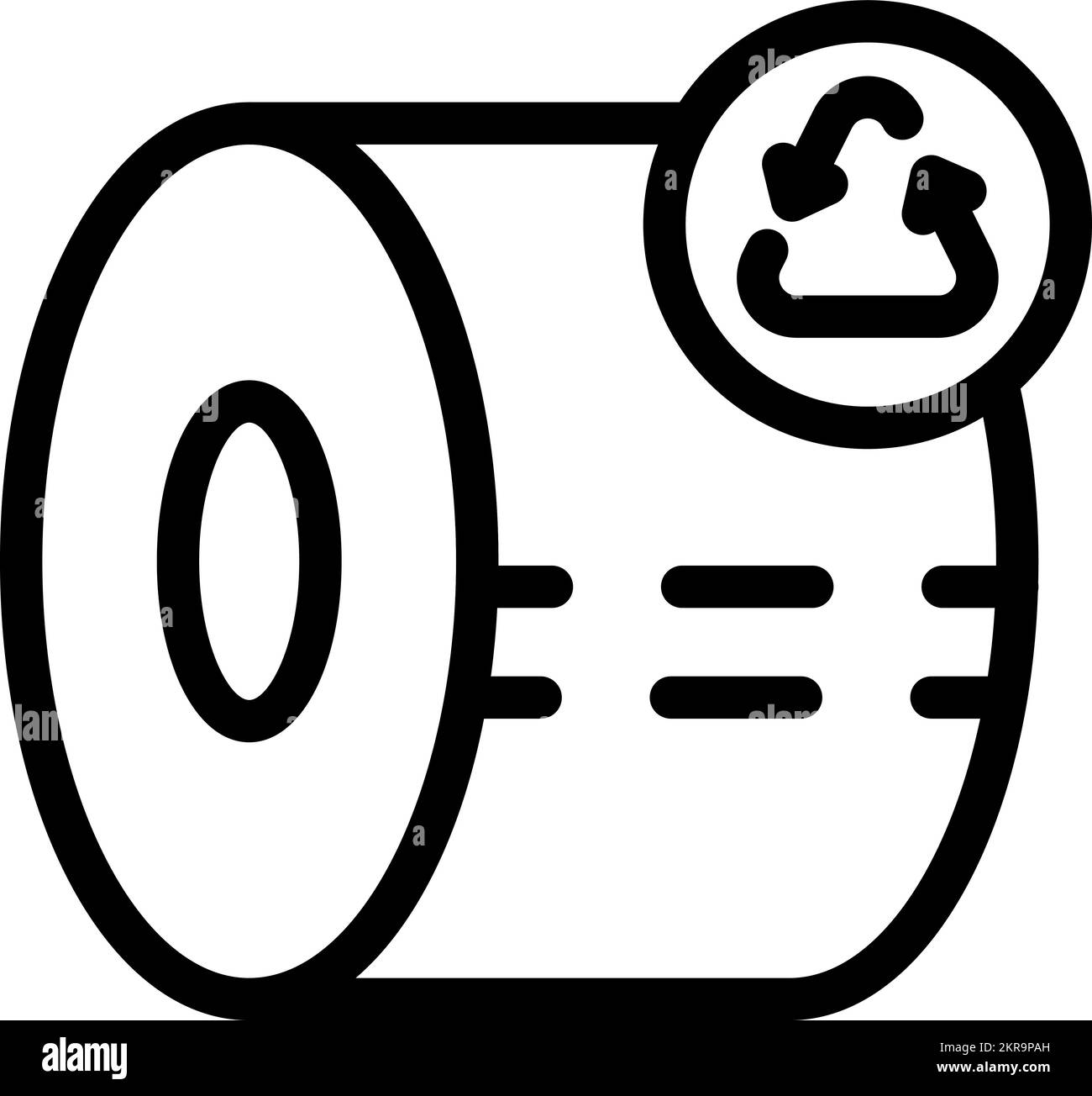 Recycle paper roll icon outline vector. Plastic recycling. Waste ...
