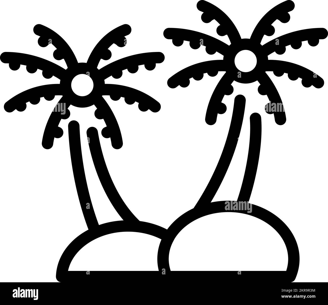 Island palm tree icon outline vector. Tourism map. Landmark travel ...