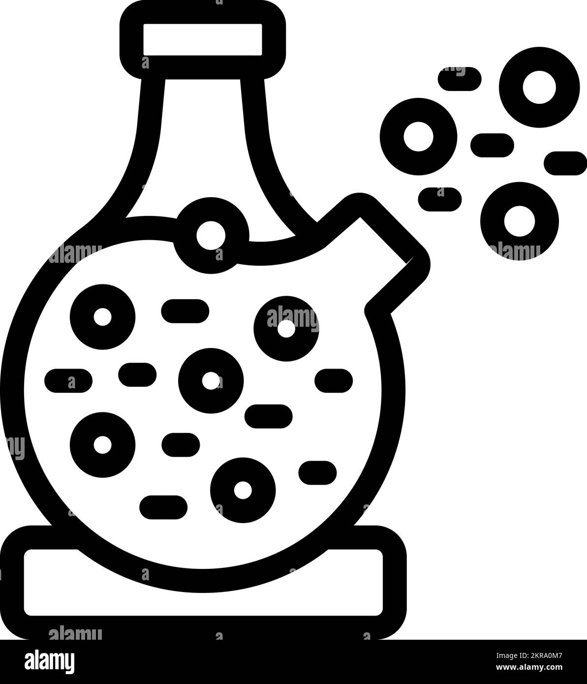 Chemical flask icon outline vector. Waste factory. Reuse disposal Stock ...
