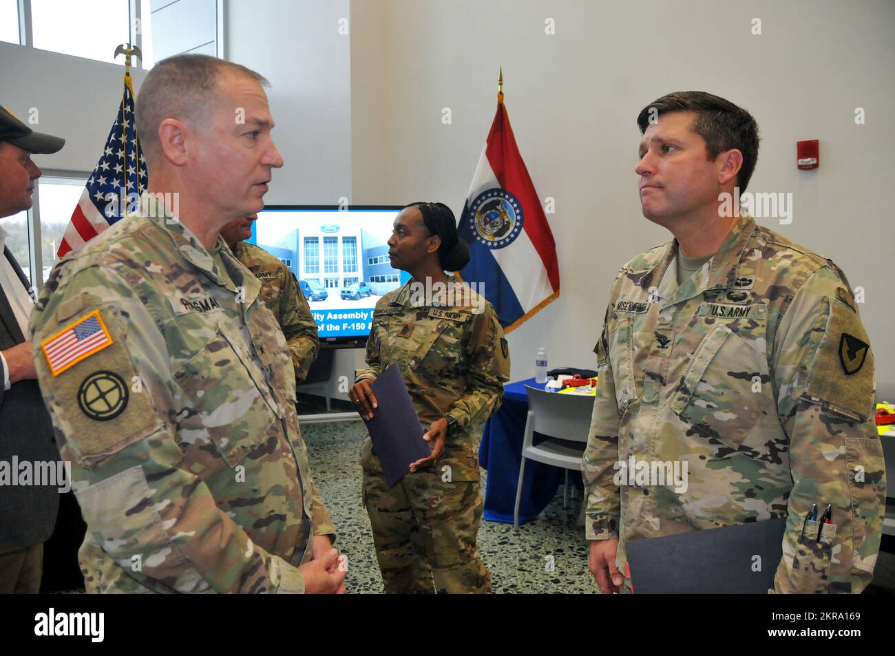 Col. John Misenheimer (right), Fort Leavenworth garrison commander ...
