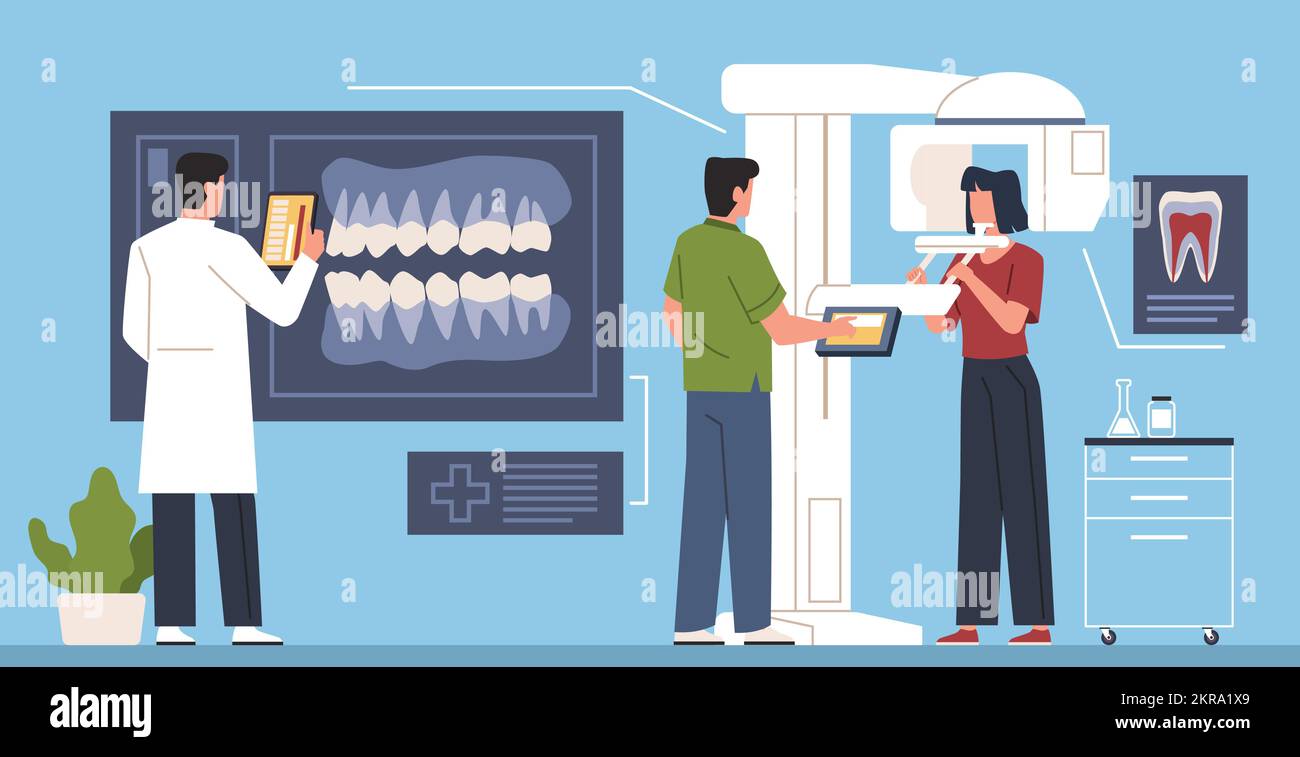 Dental procedure. Oral cavity panoramic image creating, professional ...