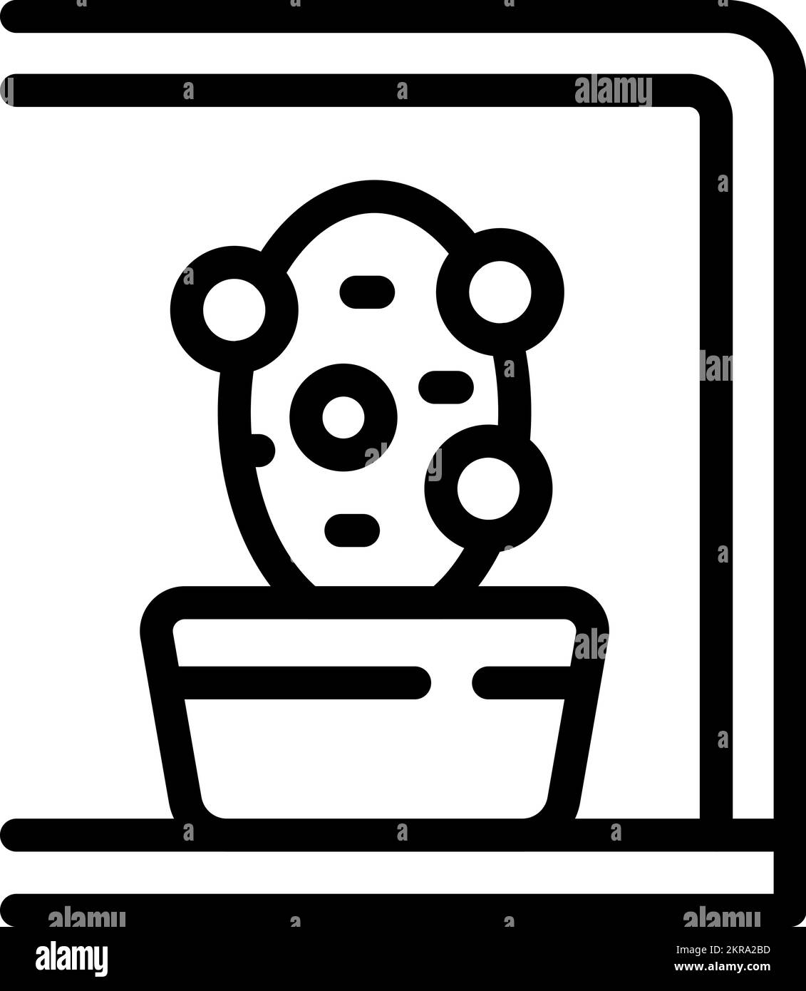 Cactus pot icon outline vector. Garden plant. Flower house Stock Vector ...