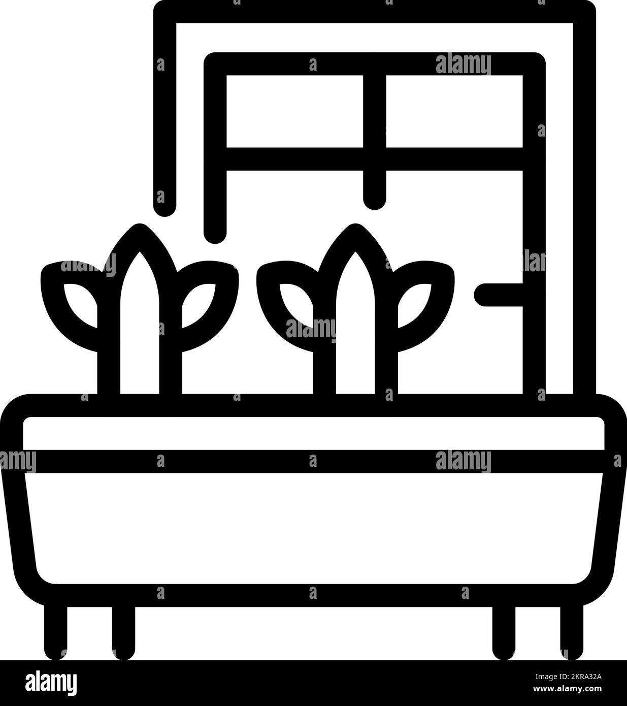 Window cactus pot icon outline vector. Summer home. Indoor flower Stock ...