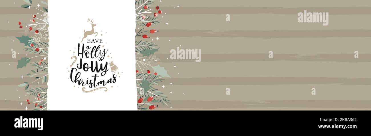 Lovely hand drawn winter branches christmas template, great for cards ...