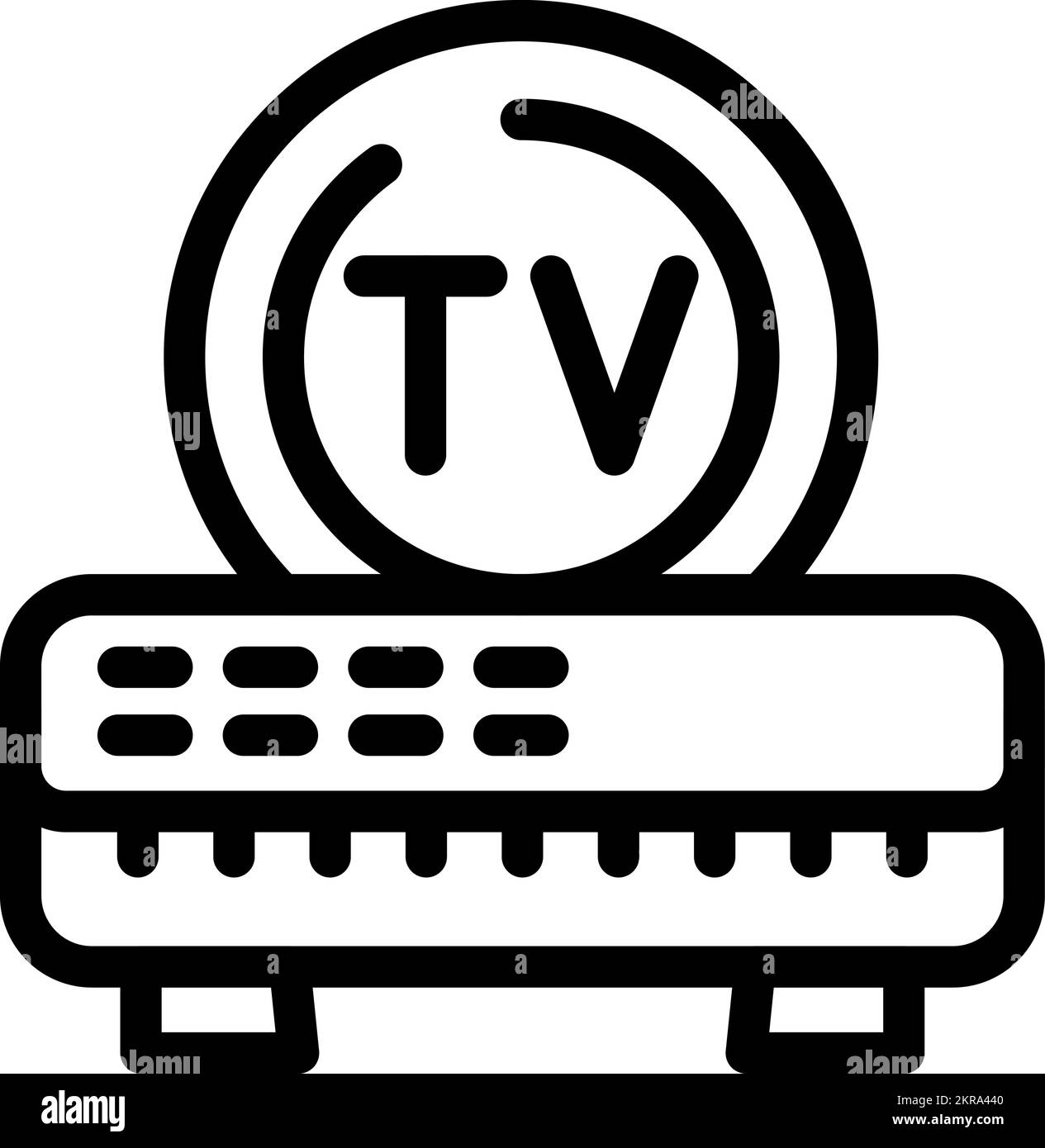 Modern tv box icon outline vector. Home remote video. Monitor computer ...