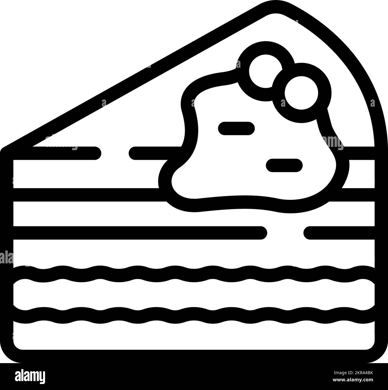 Jam slice cake icon outline vector. Chocolate meal. Snack food Stock ...