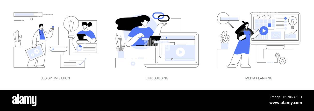 SEO strategy abstract concept vector illustrations Stock Vector Image ...