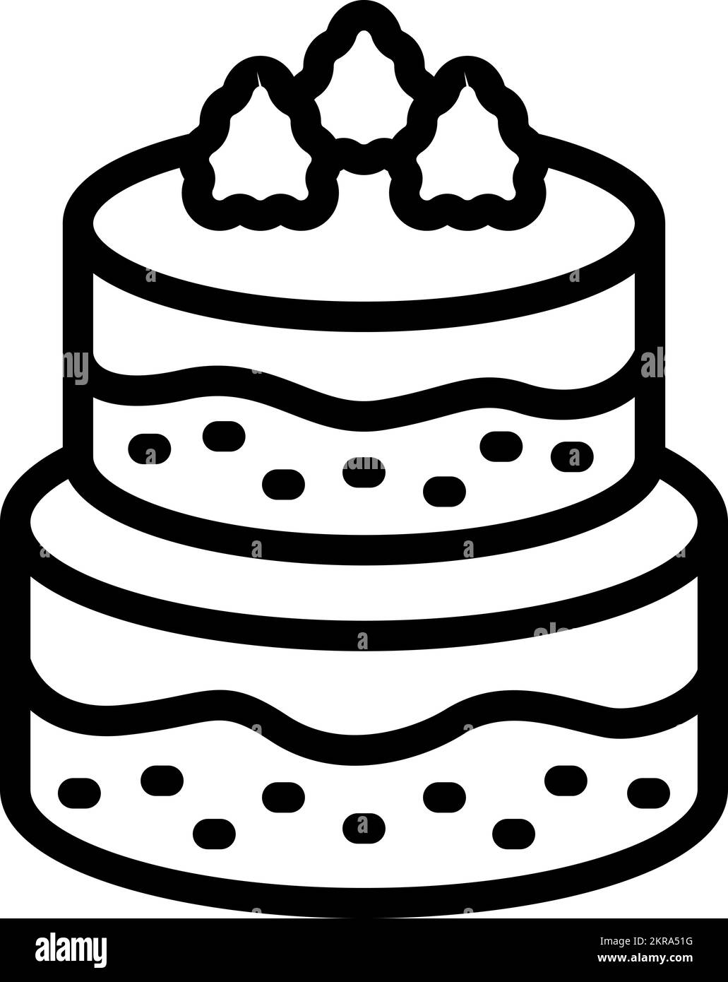 Cream big cake icon outline vector. Bakery food. Piece pastry Stock ...