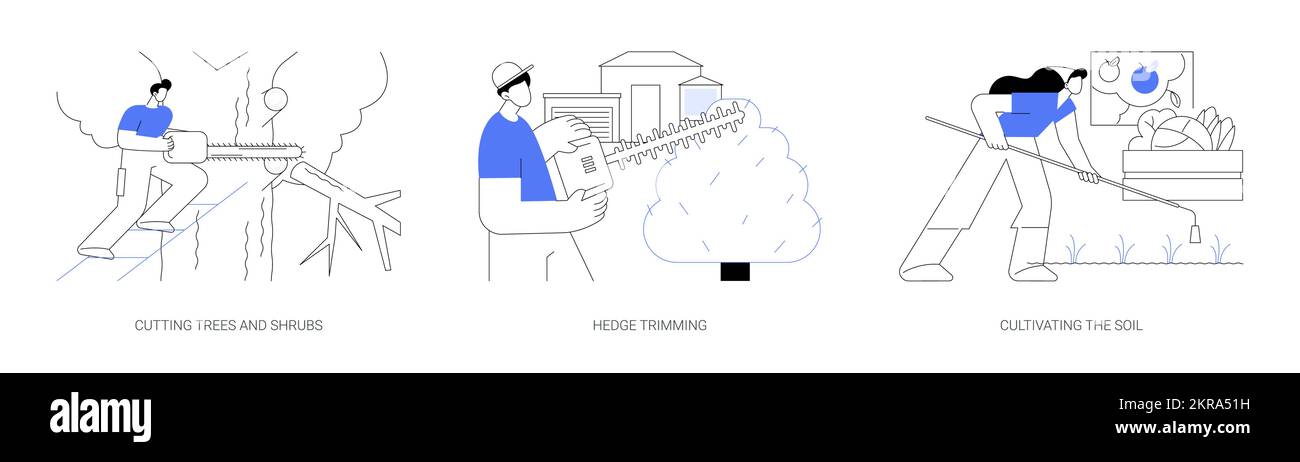 Landscape maintenance abstract concept vector illustrations Stock ...