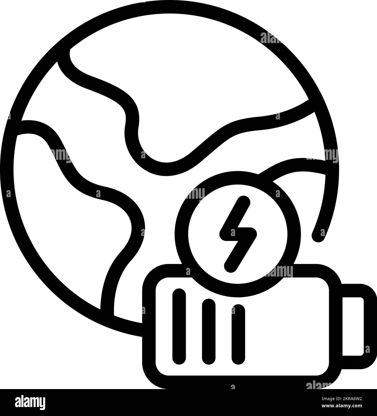 Fill planet energy icon outline vector. Plant power. Eco water Stock ...