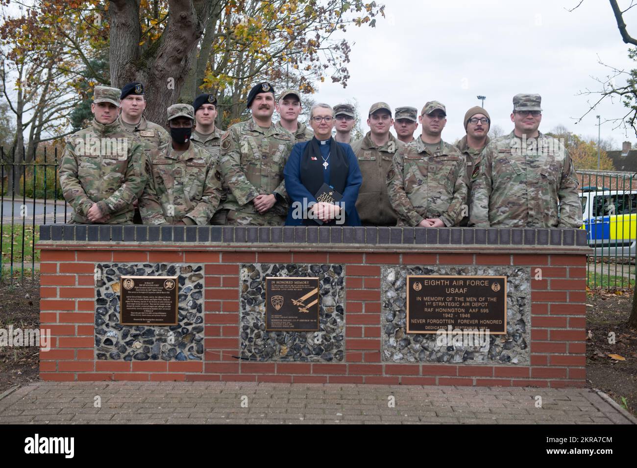 U.S Air Force personnel pose for a photo on RAF Honington, England, Nov ...