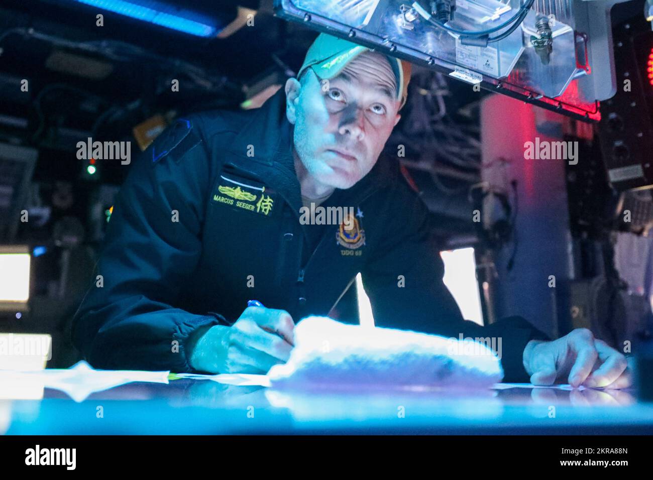 PHILIPPINE SEA (Nov. 10, 2022) Cmdr. Marcus Seeger, commanding officer ...