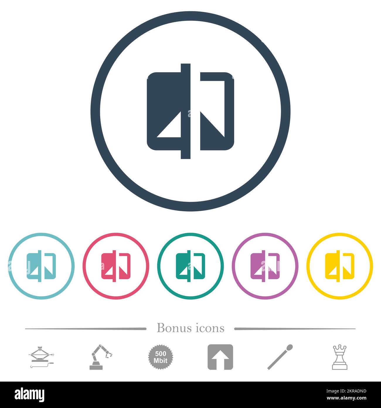 Invert theme flat color icons in round outlines. 6 bonus icons included ...