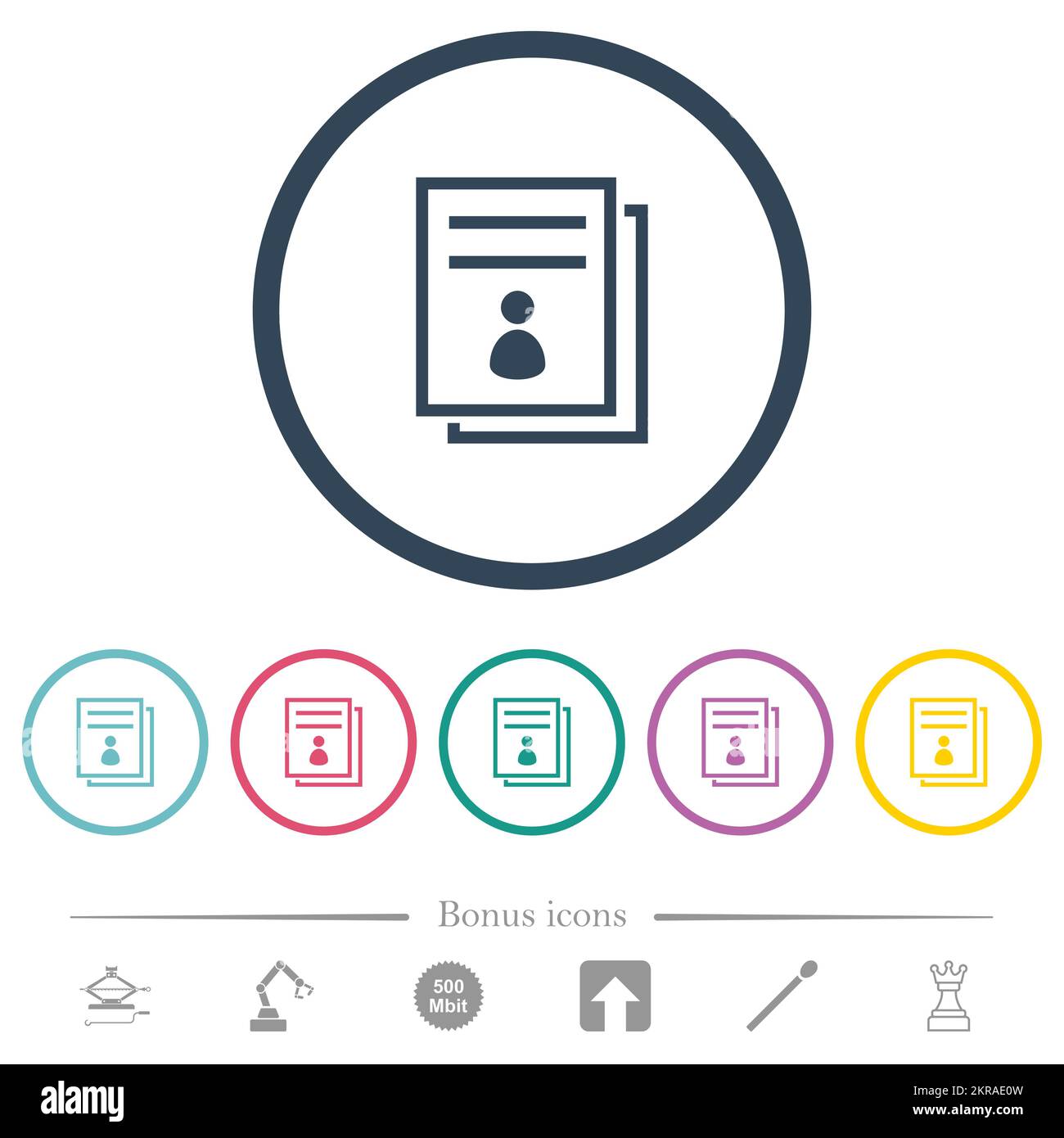 User guide flat color icons in round outlines. 6 bonus icons included ...