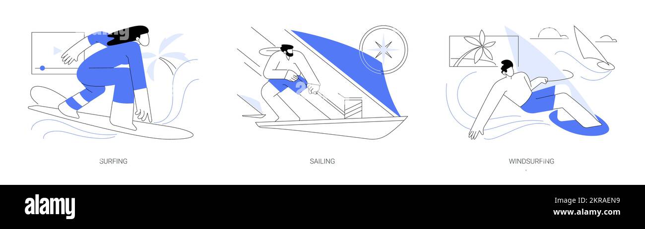 Summer adventure sport abstract concept vector illustrations Stock ...