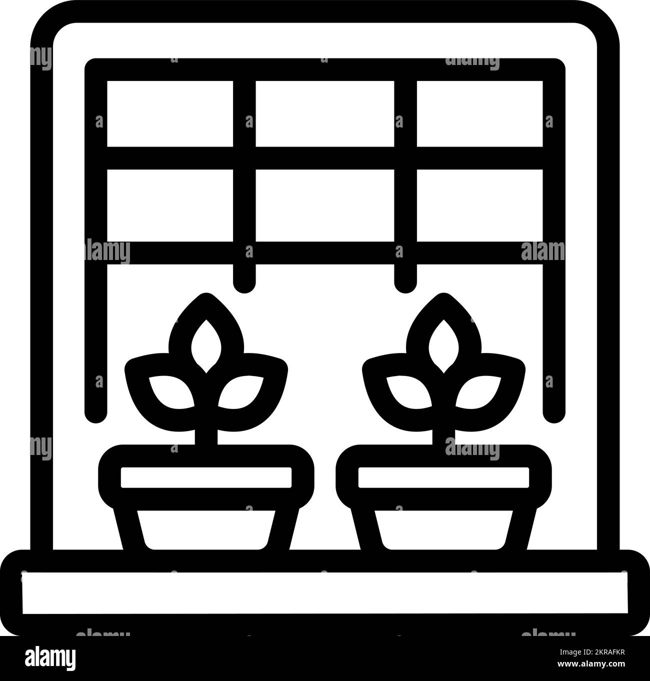 Planter box on a windowsill Stock Vector Images - Alamy
