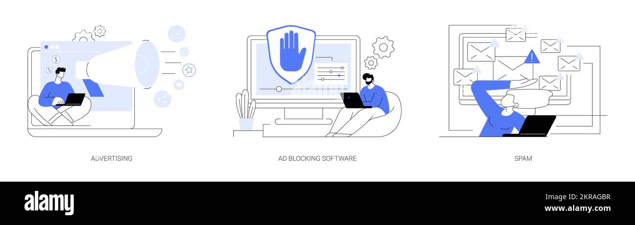 Internet promotion campaign abstract concept vector illustrations Stock ...