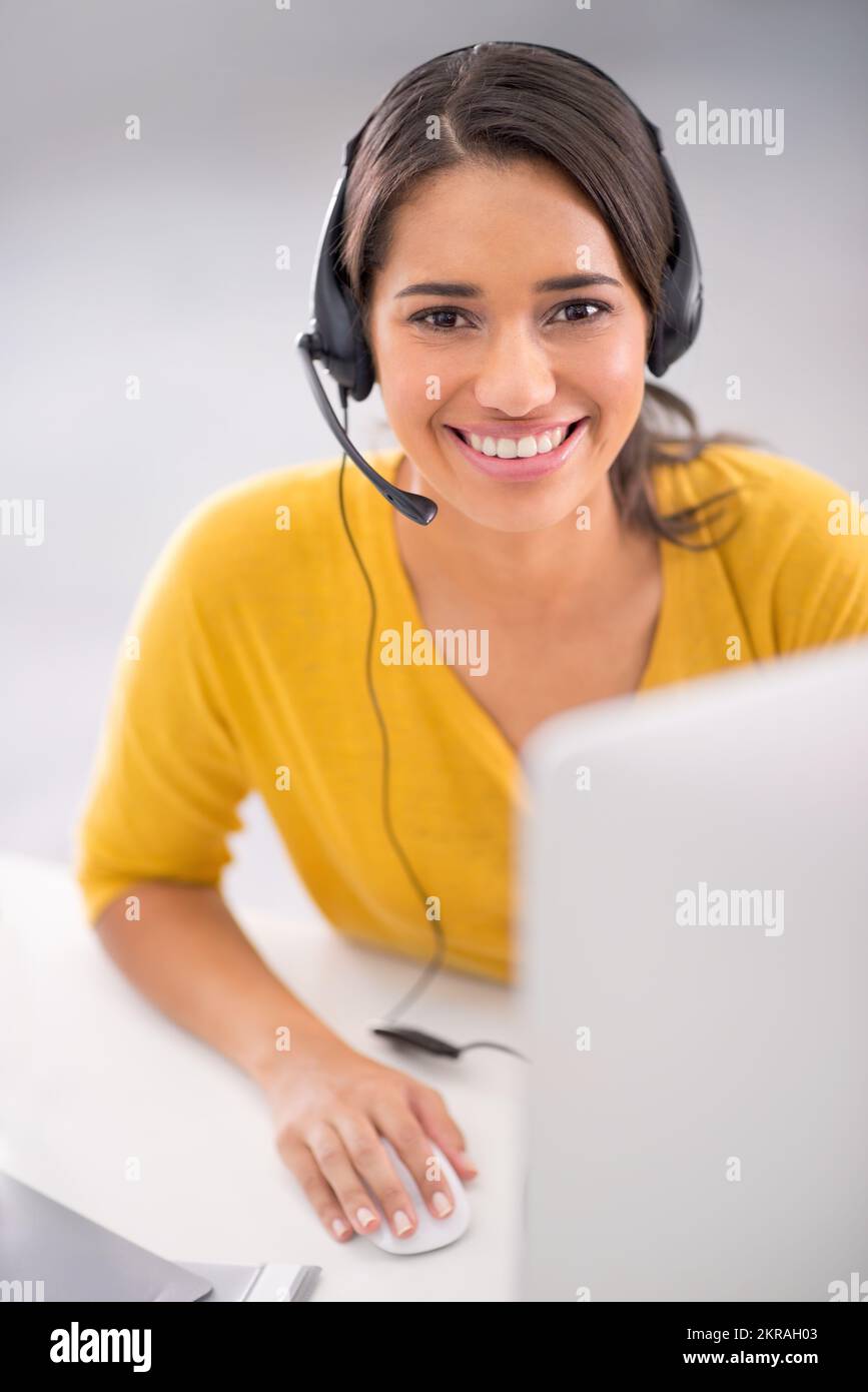 Every client matters. a young customer service representative wearing a ...