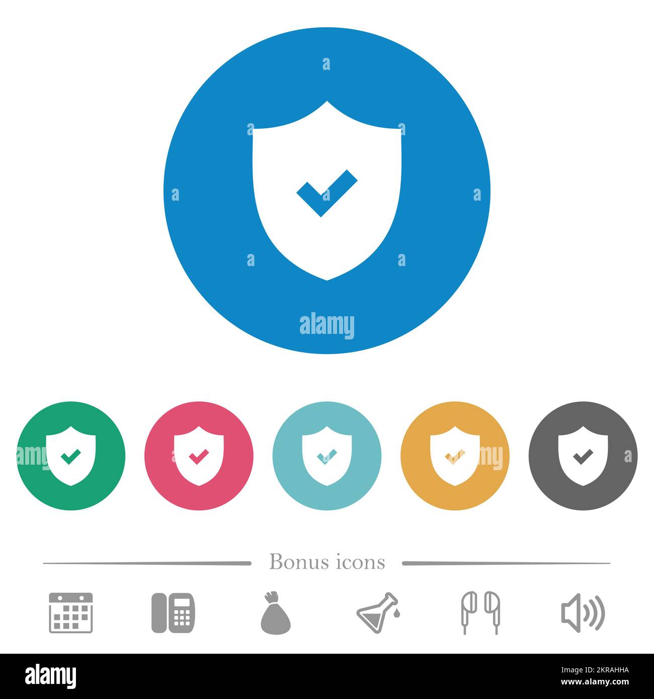 Active security solid flat white icons on round color backgrounds. 6 ...