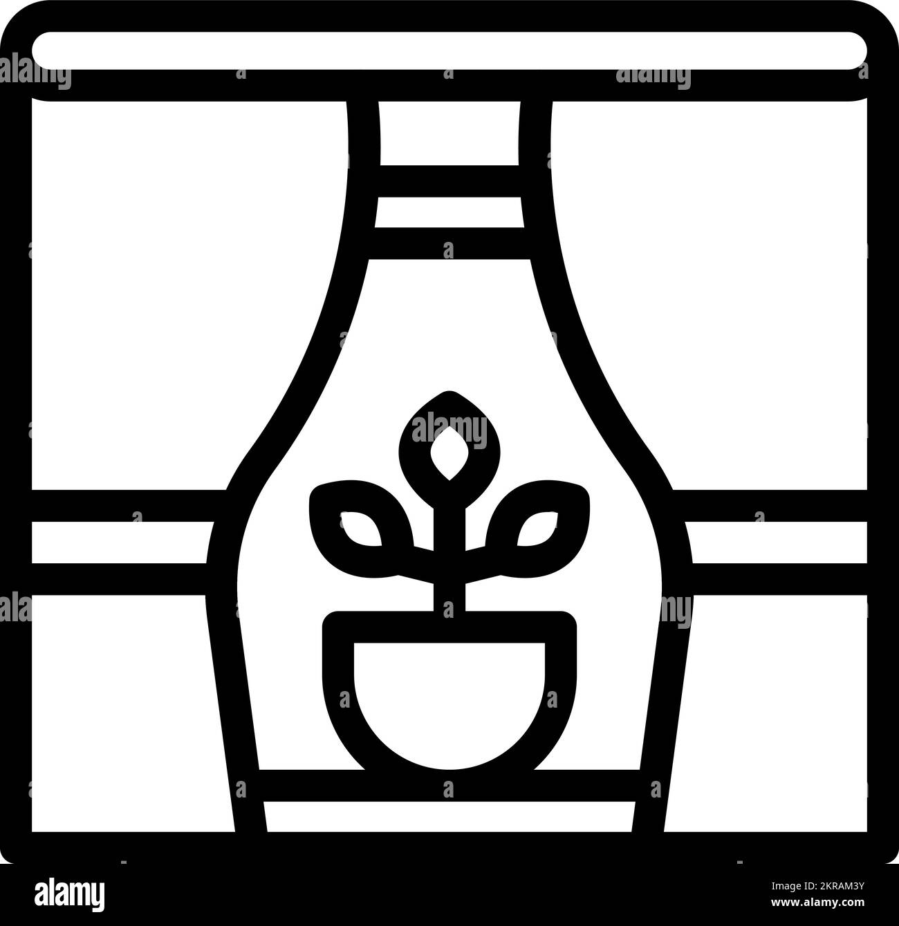 Window flower pot icon outline vector. Home tree. Nature summer Stock ...