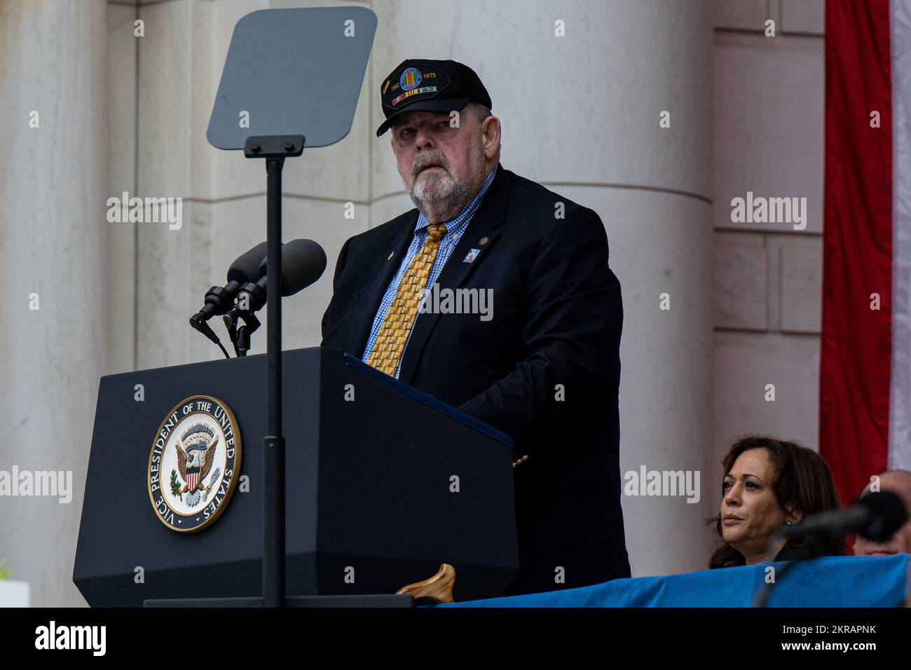 Vietnam Veterans of America member Jack McManus speaks during the ...