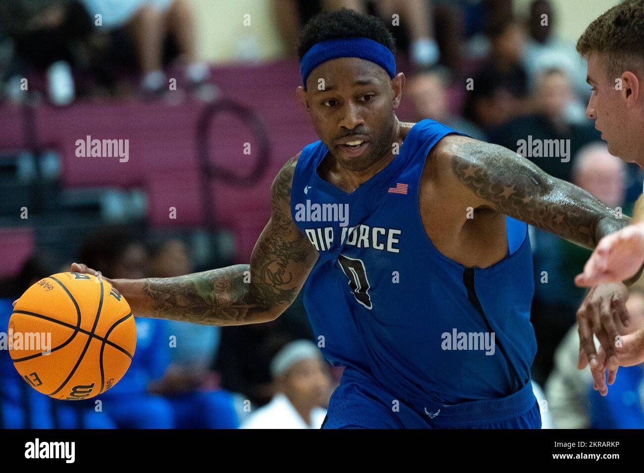 Air Force Staff Sgt. Donald Darian drives to the net during the 2022 ...