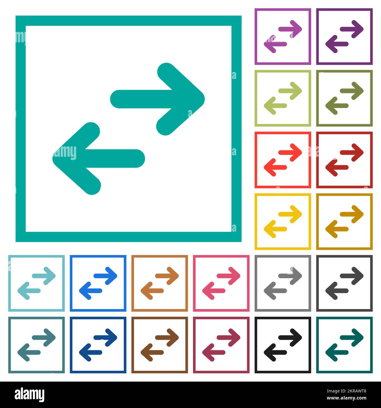 Data transfer solid flat color icons with quadrant frames on white background Stock Vector Image ...