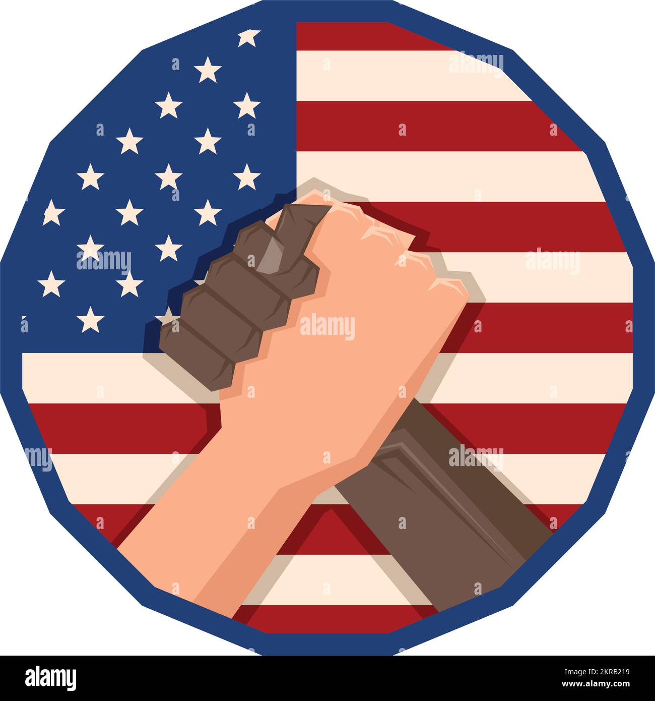 interracial handshake with usa flag icon Stock Vector Image & Art - Alamy